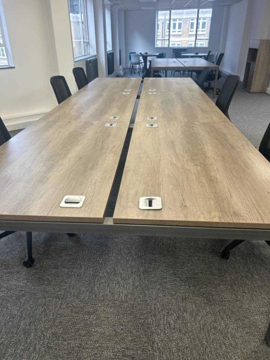 Second Hand 6 Person Grey Craft Oak Bench Desk | AOF